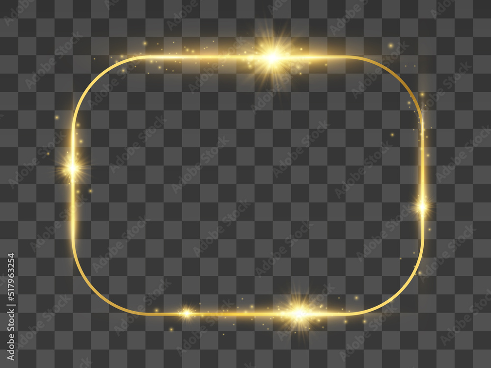 Vector illustration of a gold frame . Stock Vector | Adobe Stock