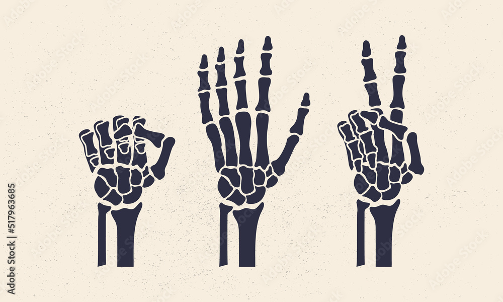 Rock On Skeleton Hand Background