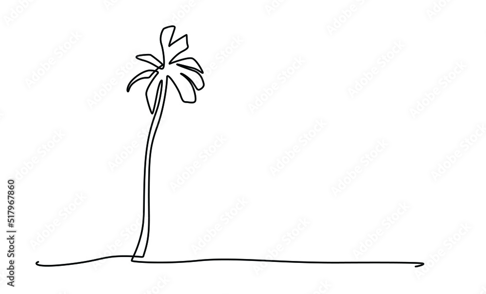 Palm Tree Single Line Drawing One Line Tree Art For Tattoo Or Logo Single Line Drawing Of An
