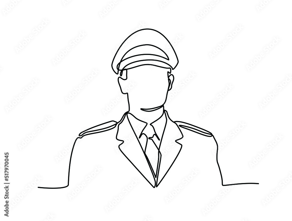 Vecteur Stock Continuous one line drawing of soldier and veteran ...