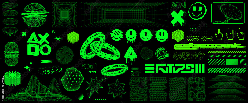 Rave trip with psychedelic and hallucination elements. Vaporwave from ...