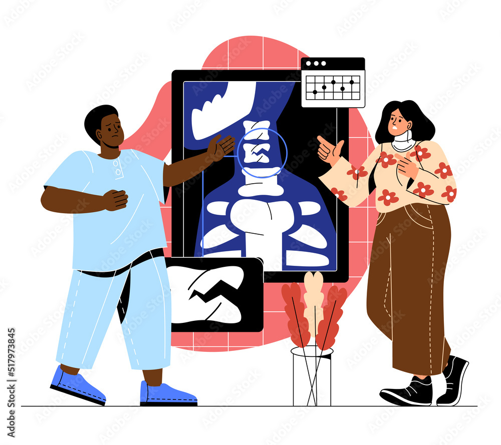 Medical examination and health checkup. Rheumatologist or osteopath ...