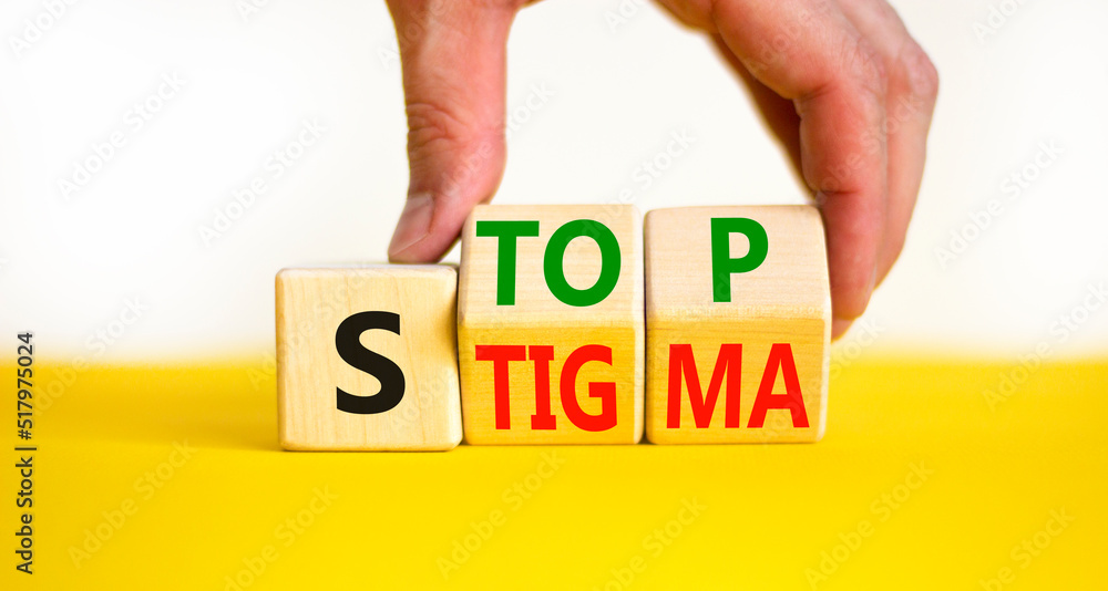 Stop stigma symbol. Concept words Stop stigma on wooden cubes ...
