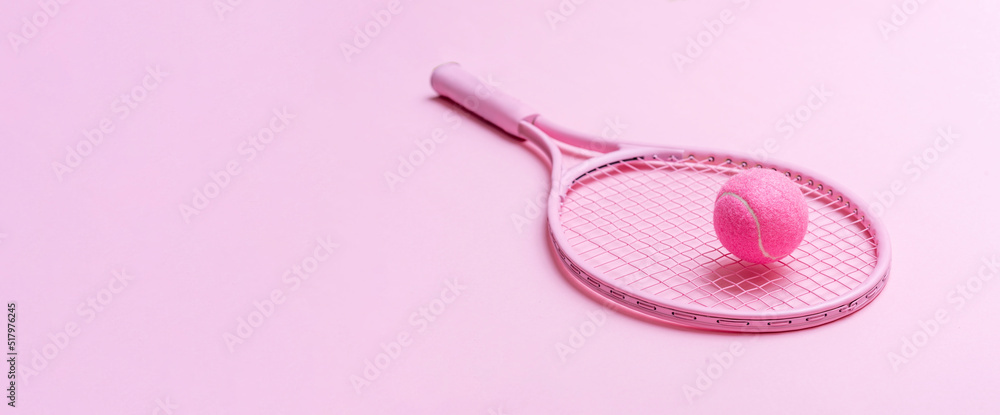 Pink Tennis Ball And Racket