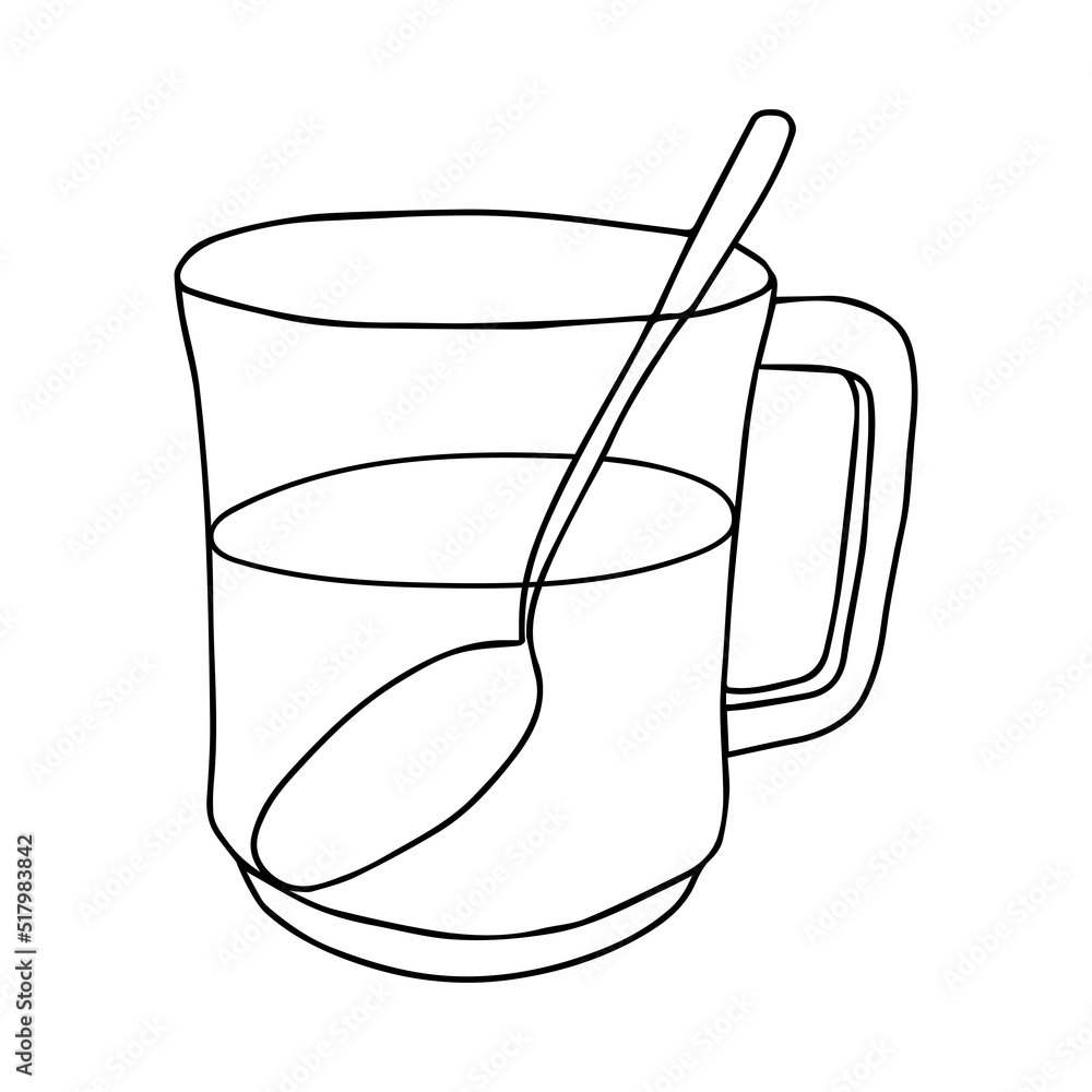 Black and white hand drawing outline vector illustration of a ...