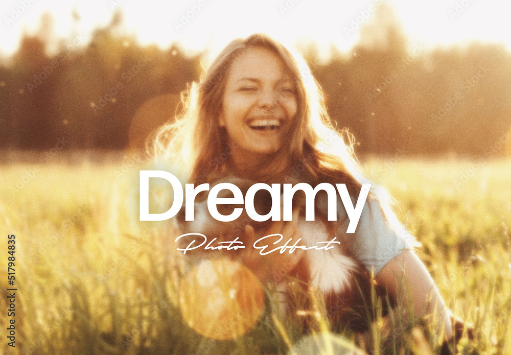 Dreamy Glow Lens Blur Photo Effect Mockup Stock Template | Adobe Stock