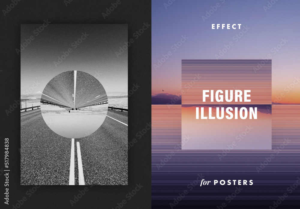Geometric Mirror Lens Poster Photo Effect Mockup Stock Template | Adobe ...