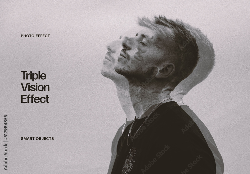 Triple Vision Lens Photo Effect Mockup Stock Template | Adobe Stock