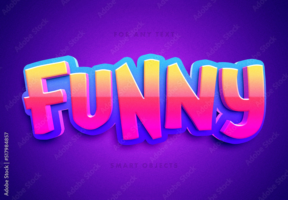 Playful 3D Cartoon Text Effect Mockup Stock Template | Adobe Stock