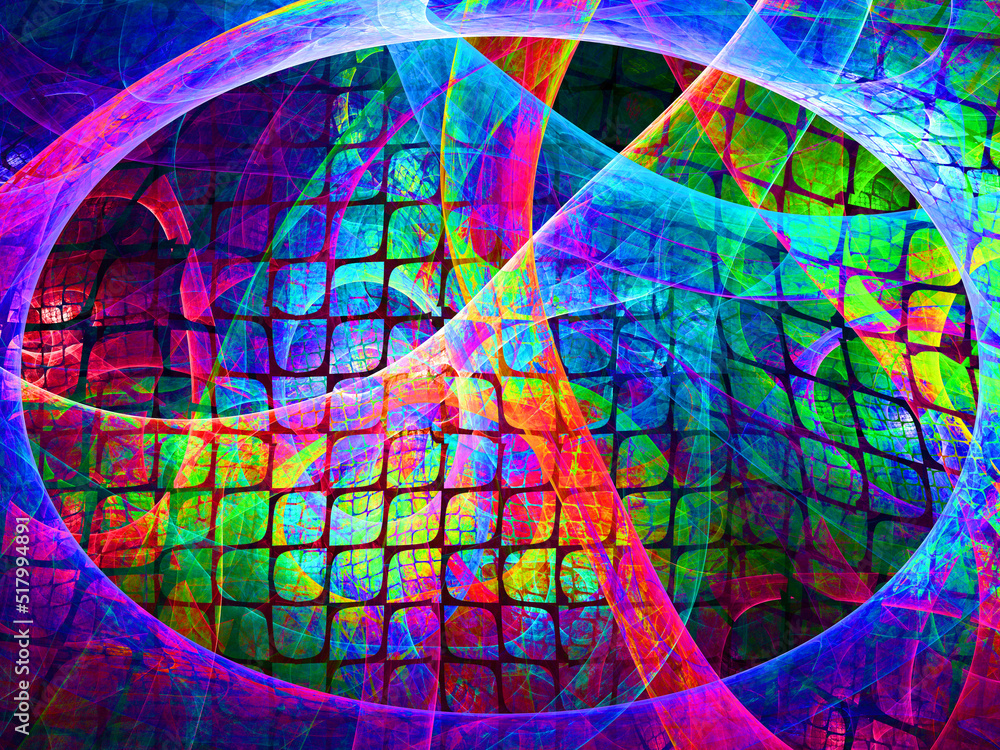 Composición de arte digital conceptual consistente en una rejilla ...