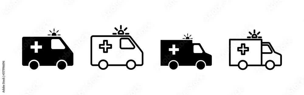 Ambulance icon vector. ambulance truck sign and symbol. ambulance car ...