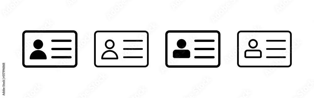 License icon vector. ID card icon. driver license, staff identification ...