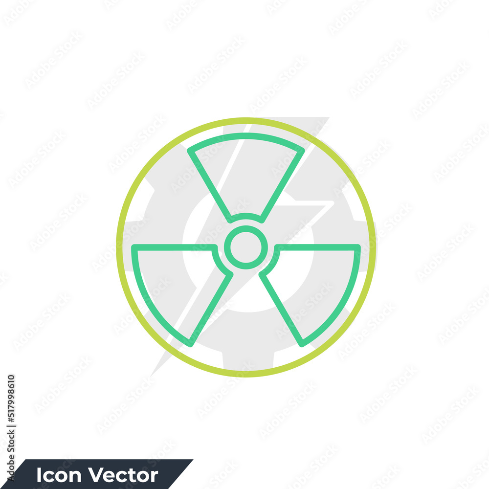 nuclear energy icon logo vector illustration. Radiation symbol template ...