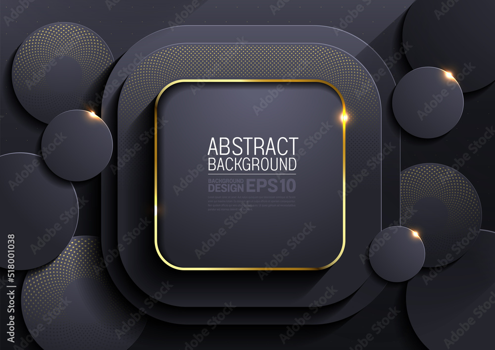 Luxury geometric shape background, overlap golden sparkle, layer ...