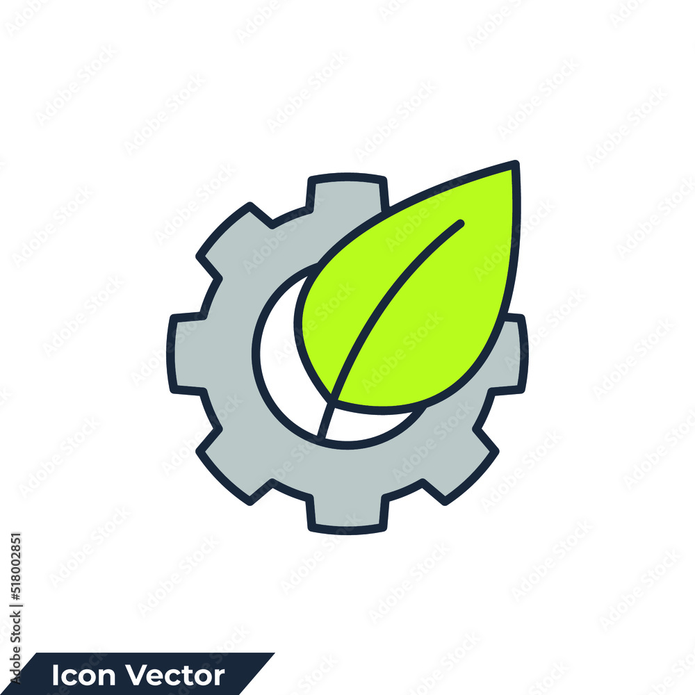 Eco industry. eco friendly green technology icon logo vector ...