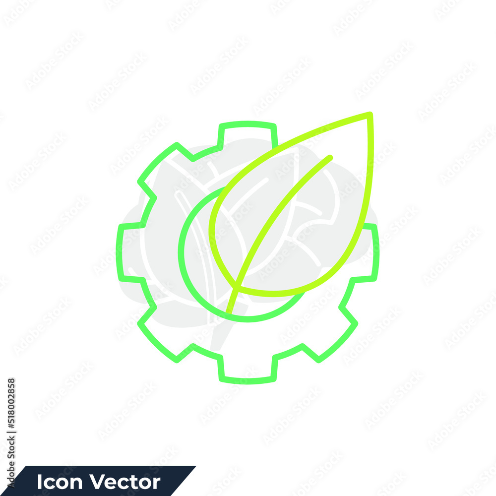 Eco industry. eco friendly green technology icon logo vector ...