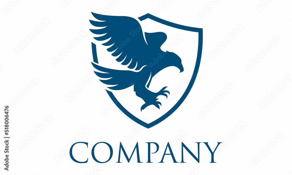 Blue Shield Eagle Logo Design Stock Vector | Adobe Stock