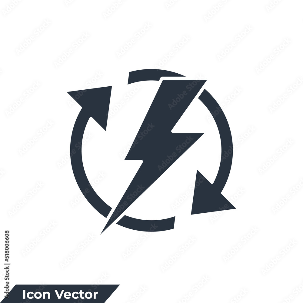 renewable energy icon logo vector illustration. renewing electrical ...