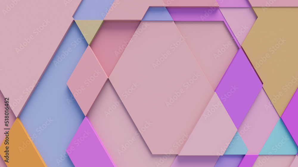 Pastel Colored Tech Background with a Geometric 3D Structure. Clean ...