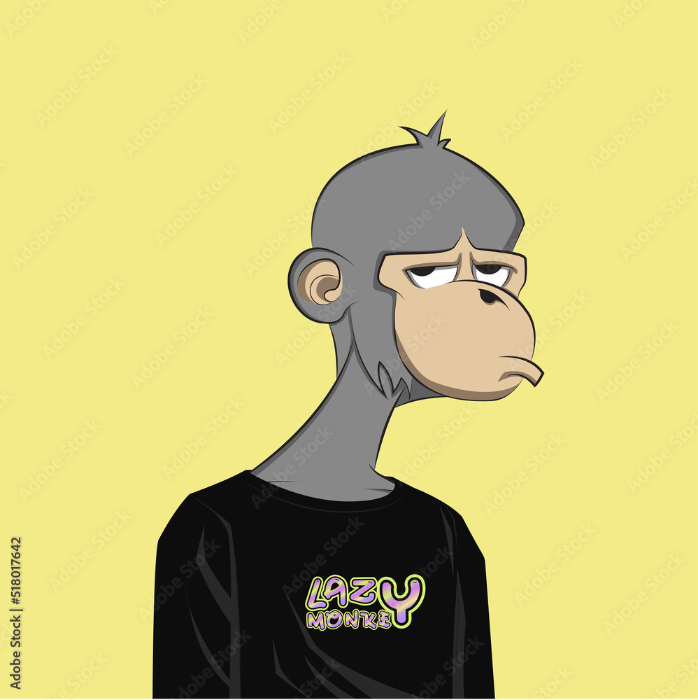 Lazy Monkey 10. Black and Yellow. illustration. vector. wallpapers ...