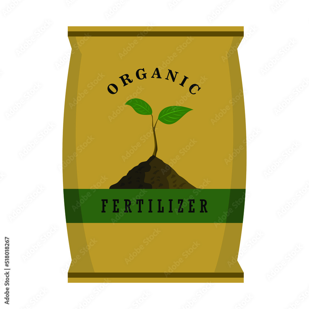 Vektor illustration fertilizer bag, rice sack, sand bag, agriculture ...