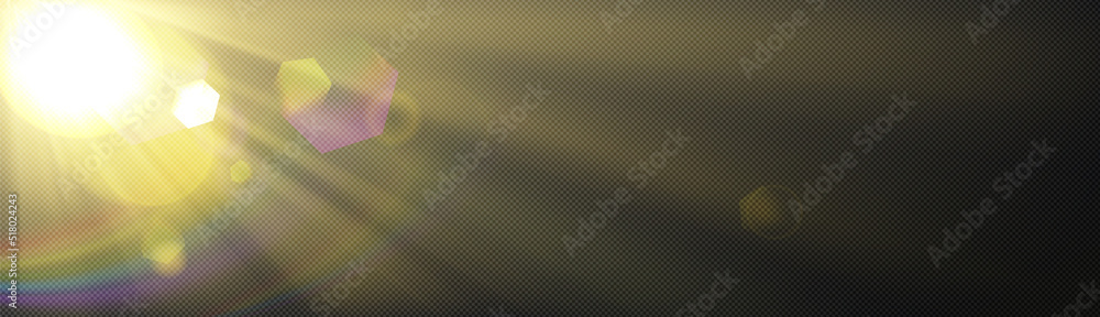 Light background with rays and rainbow spectrum flare on transparent ...