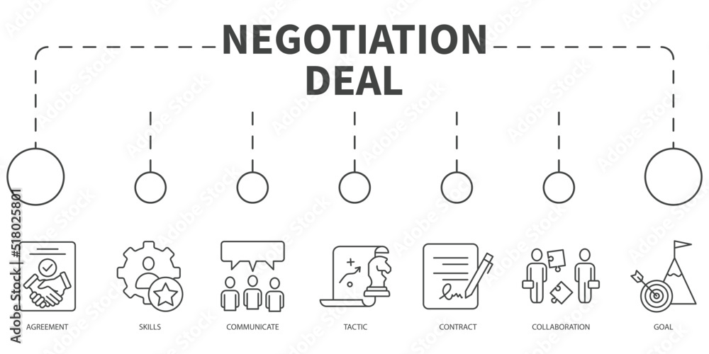 negotiation deal icons symbol vector elements for infographic web Stock ...