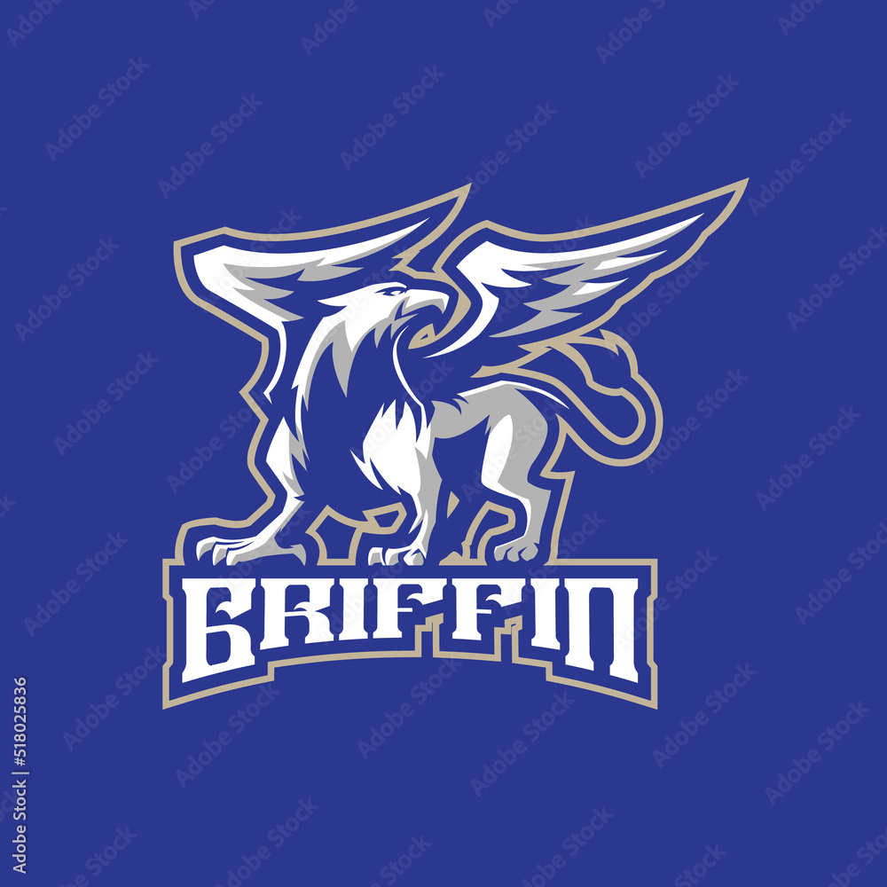 Griffin mascot logo design vector with modern illustration concept ...