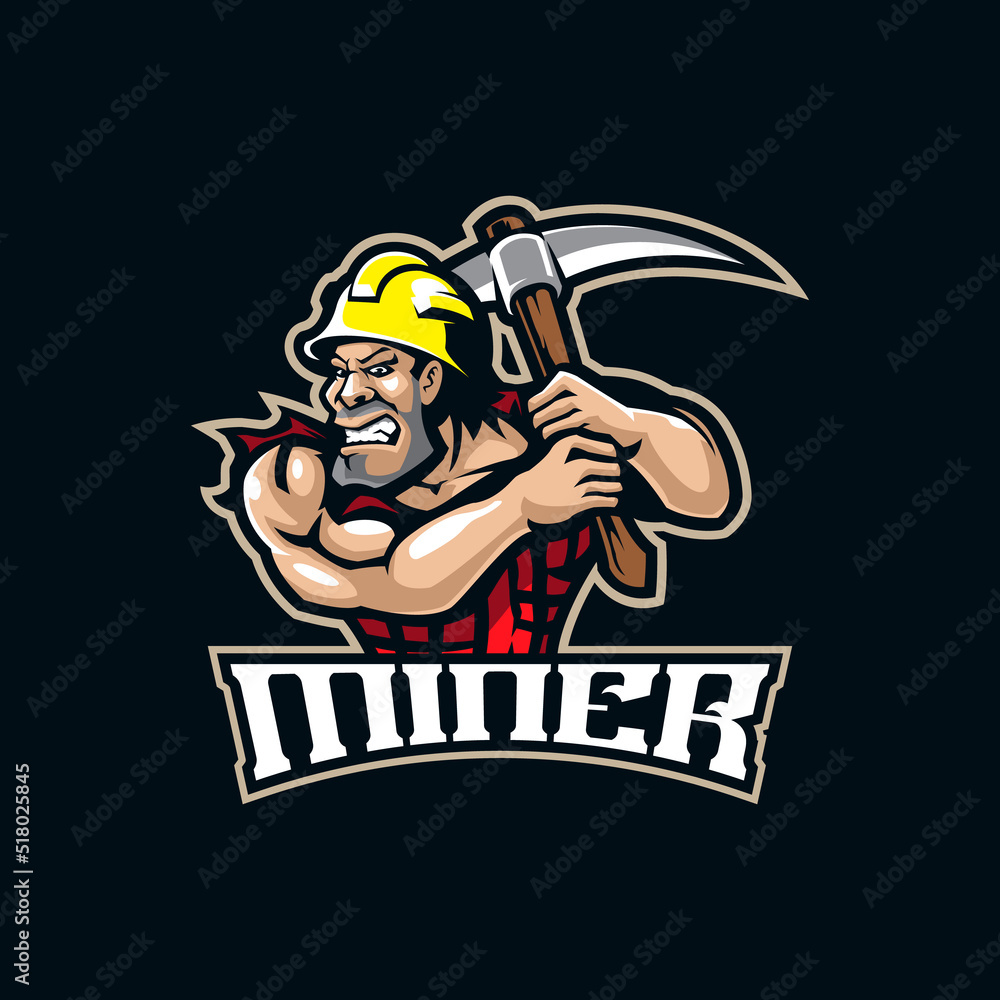 Miner mascot logo design vector with modern illustration concept style ...