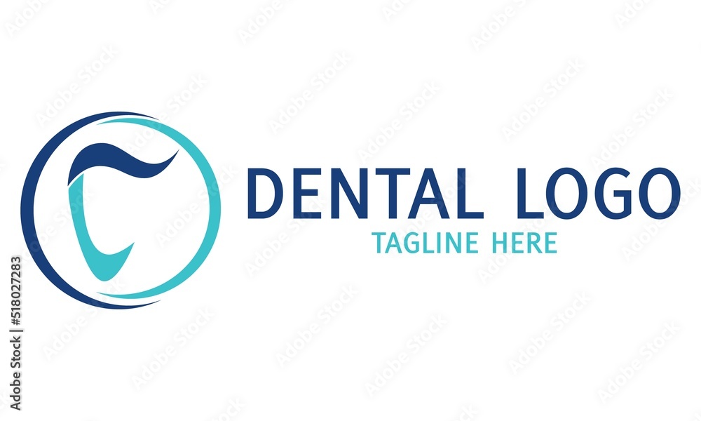 Letter C Blue Abstract Tooth Dental Clinic Logo Design Concept Stock ...