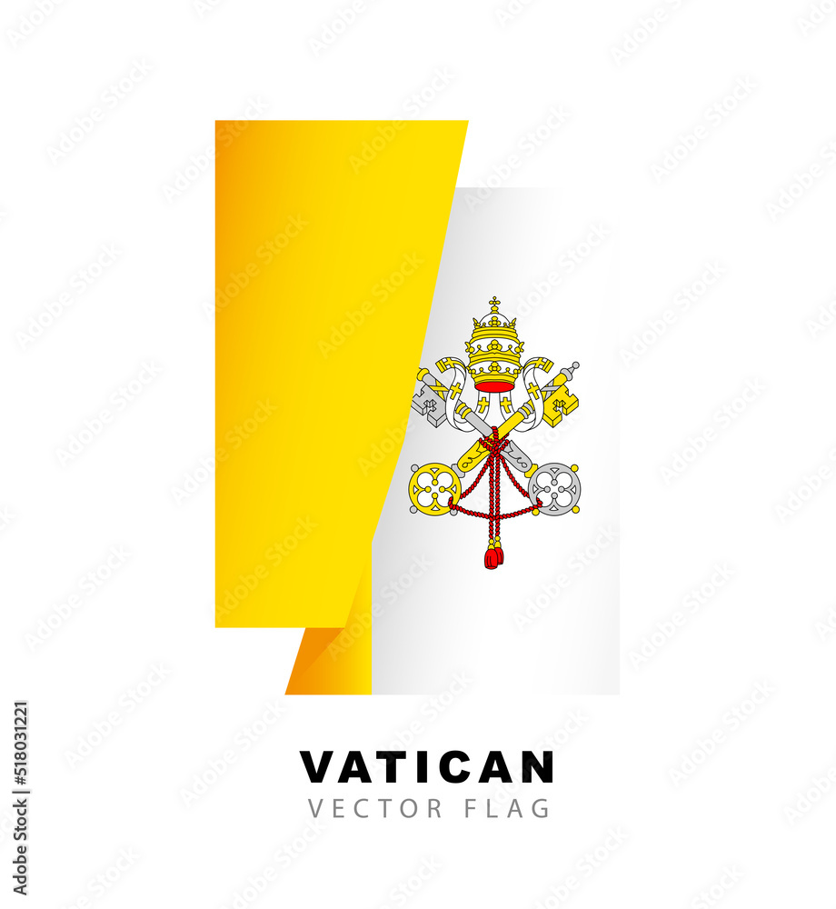Colorful Vatican flag logo. Flag of the Vatican. Vector illustration ...