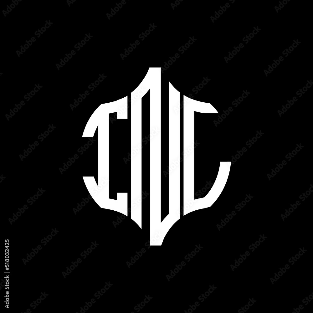 INL letter logo. INL best black background vector image. INL Monogram ...