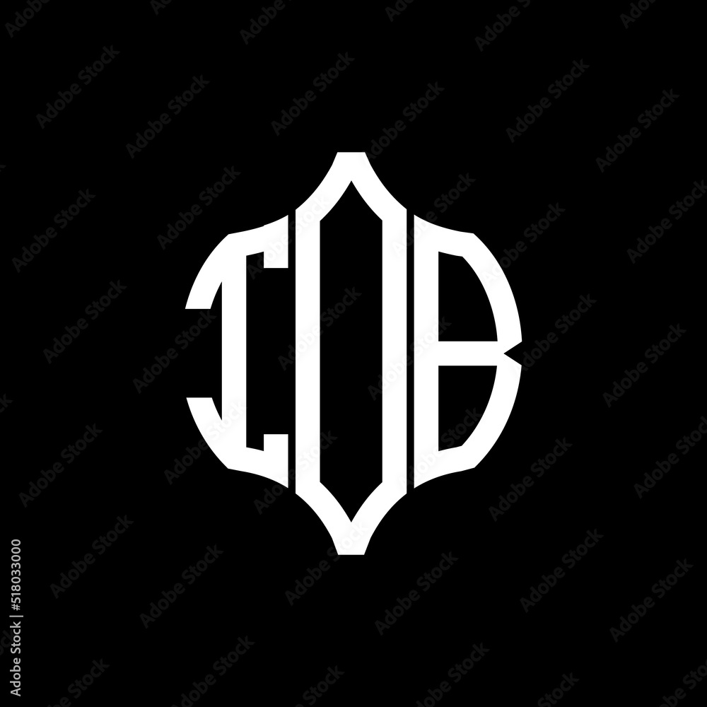 Iob Letter Logo Iob Best Black Background Vector Image Iob Monogram Logo Design For