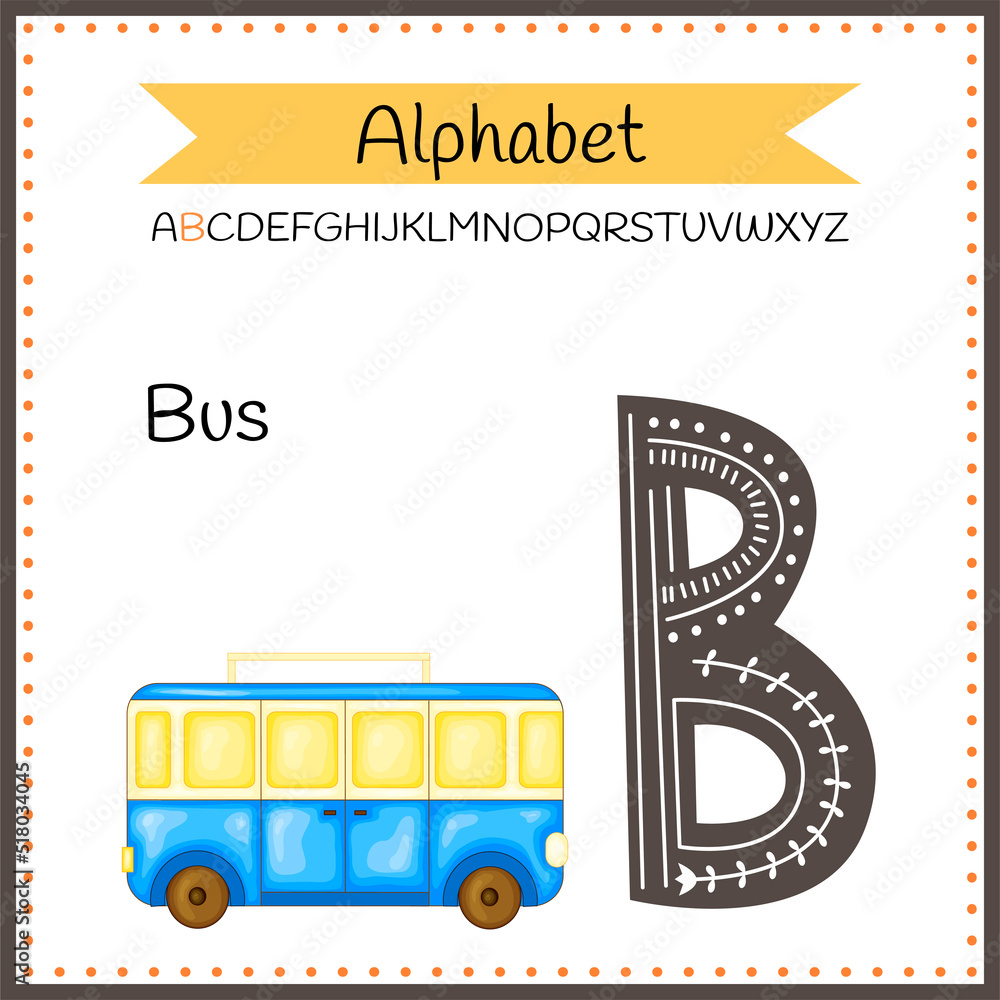 English uppercase alphabet letters on a white background. Letter B ...