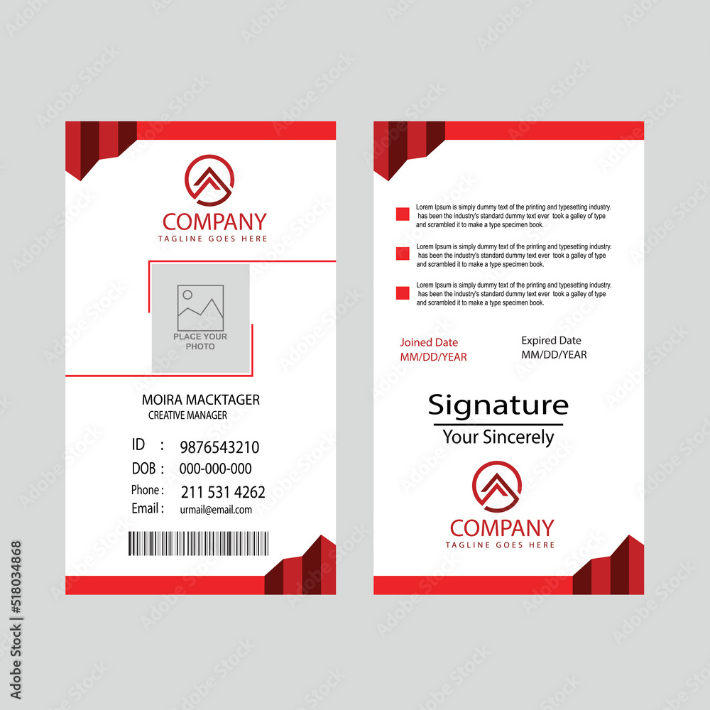 Best company id card, Professional Employee ID card, Flat Id Card ...