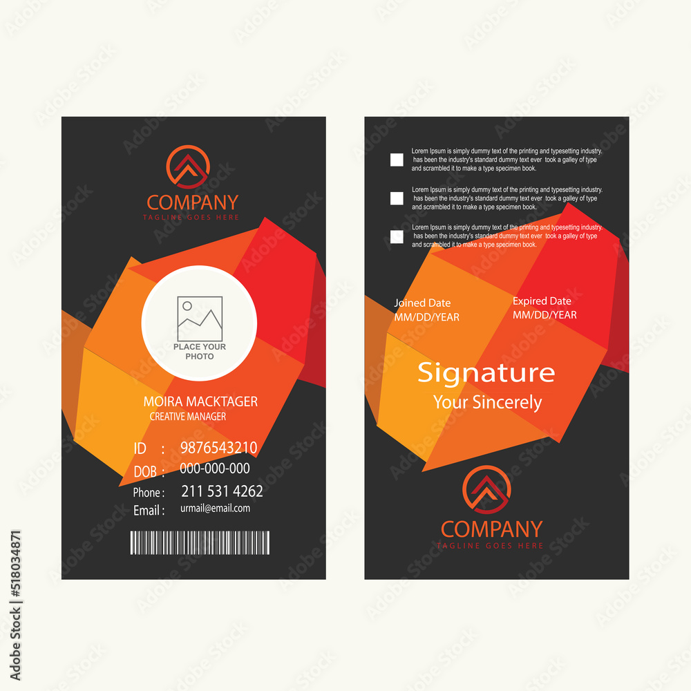 Best company id card, Professional Employee ID card, Flat Id Card ...