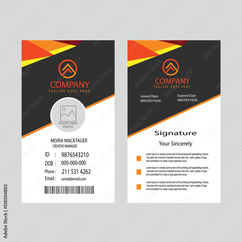 Best company id card, Professional Employee ID card, Flat Id Card ...
