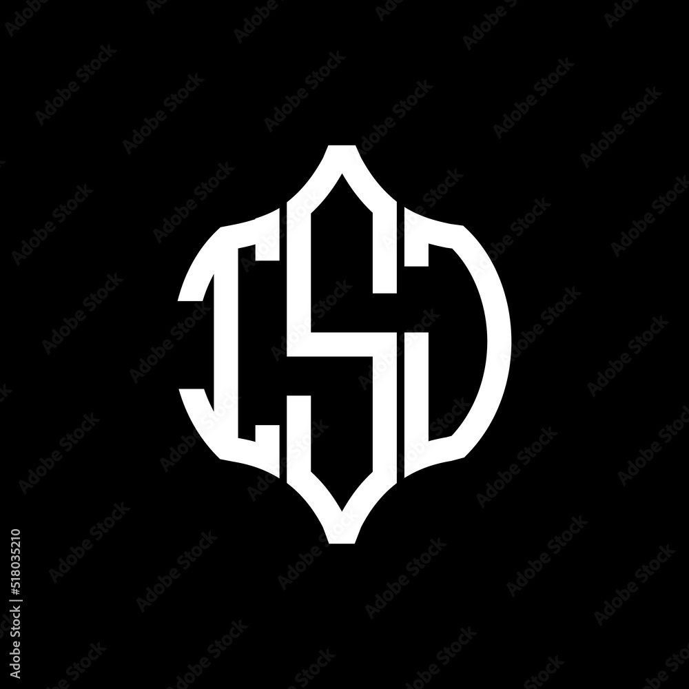 ISJ letter logo. ISJ best black background vector image. ISJ Monogram ...