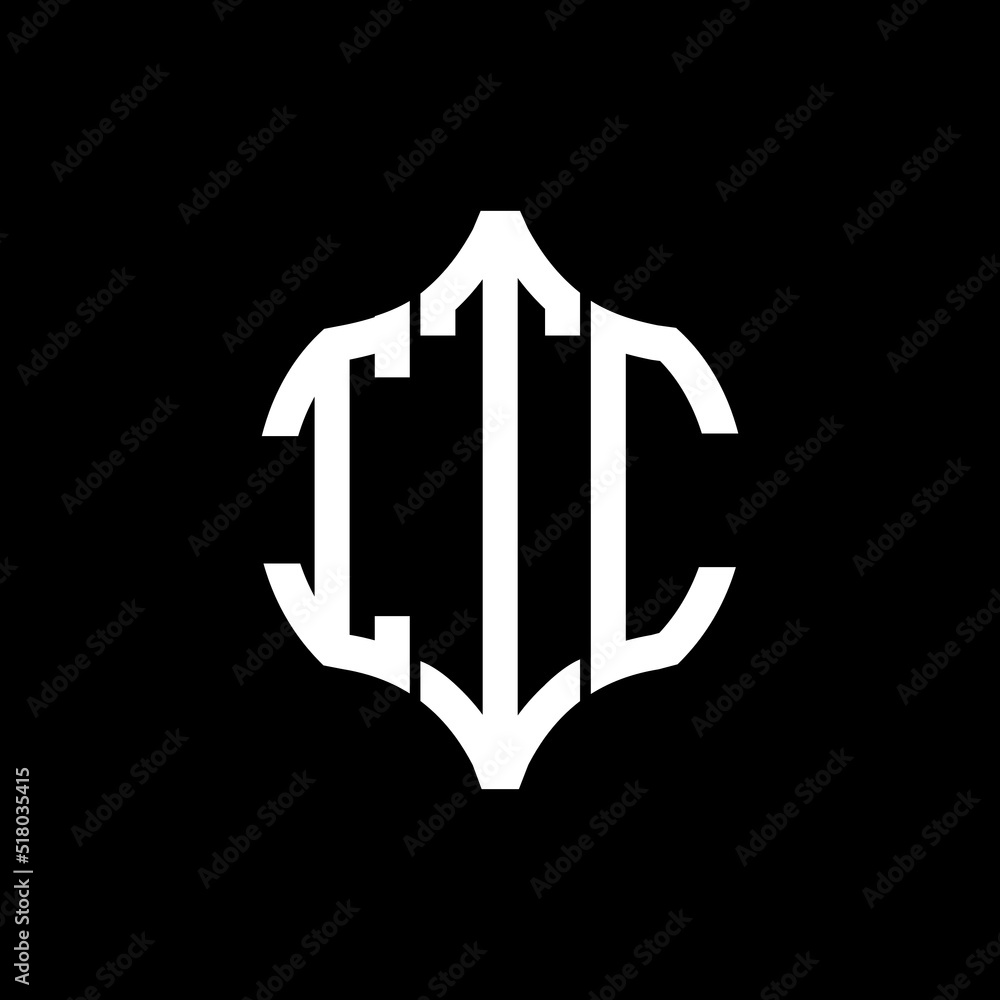ITC letter logo. ITC best black background vector image. ITC Monogram ...