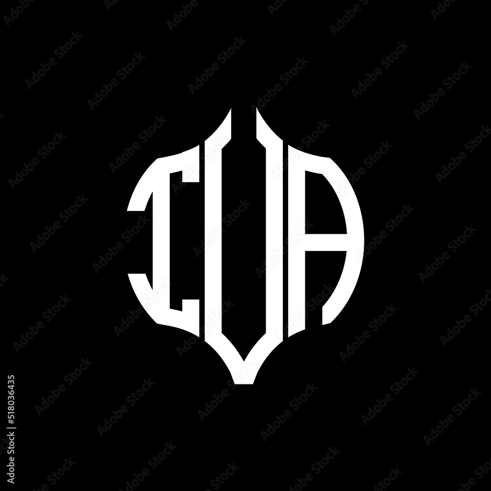 IVA letter logo. IVA best black background vector image. IVA Monogram ...