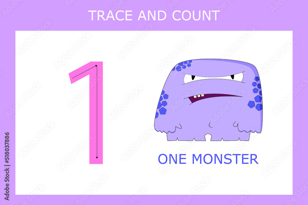 Numbers for kids. Worksheet for kindergarten and preschool. Training to ...