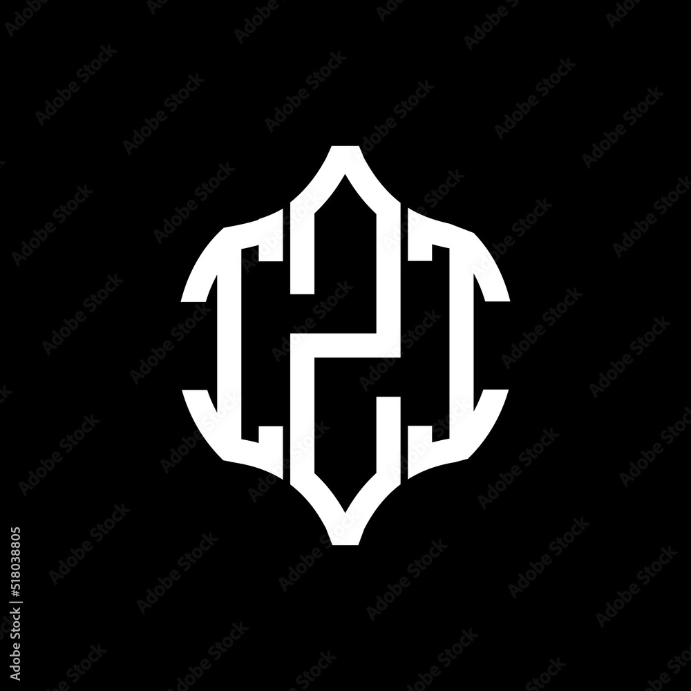 IZI letter logo. IZI best black background vector image. IZI Monogram ...