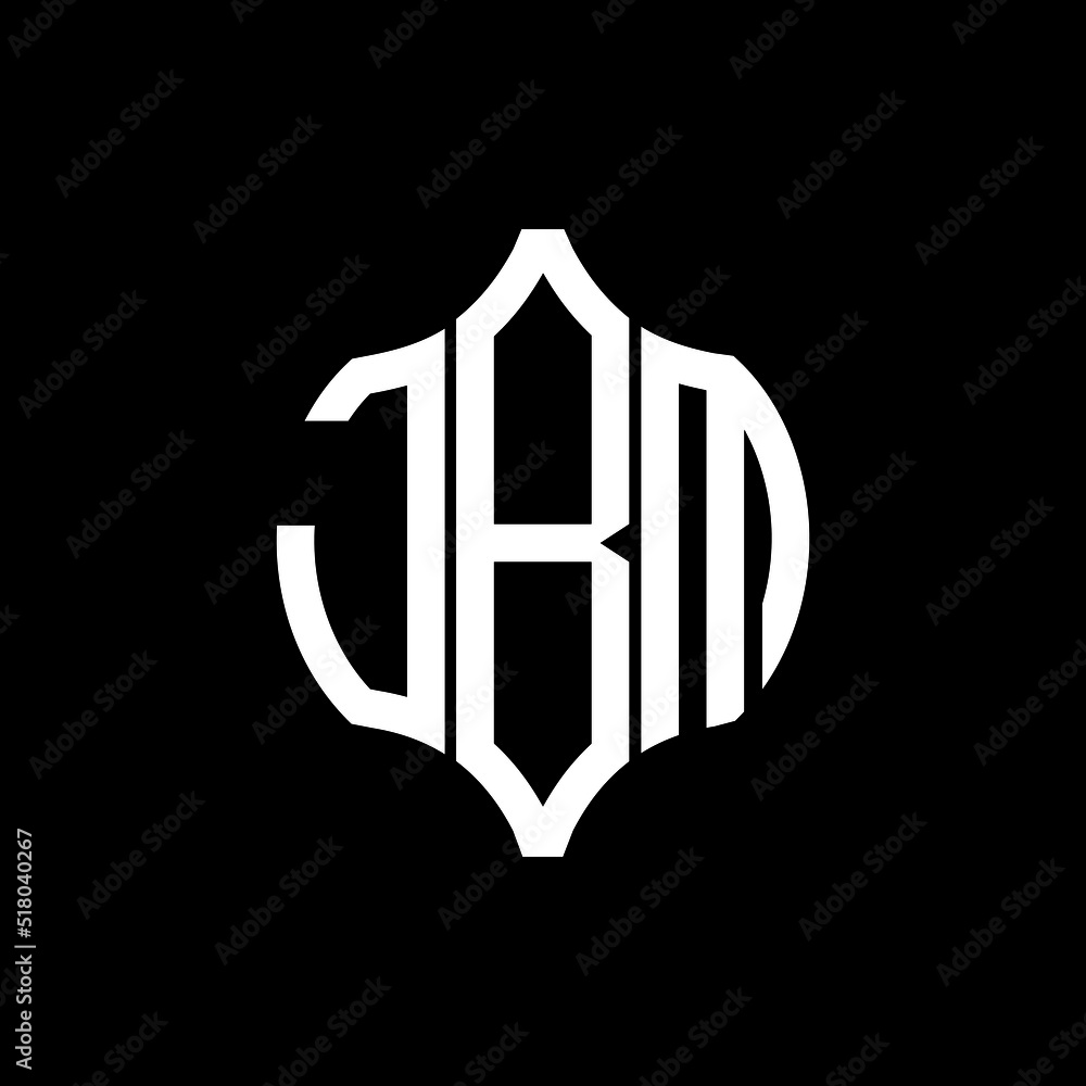 JBM letter logo. JBM best black background vector image. JBM Monogram ...
