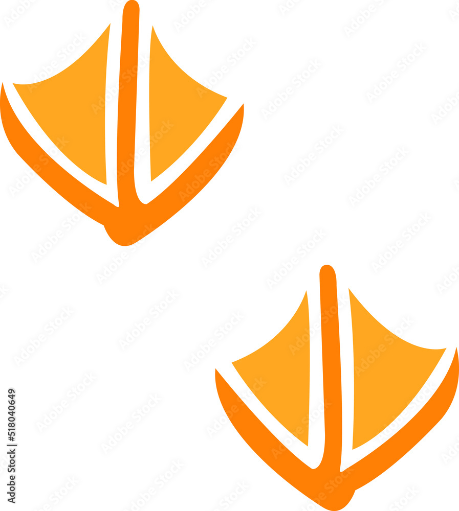 duck footprint Vector illustration animal footprints . Stock ...