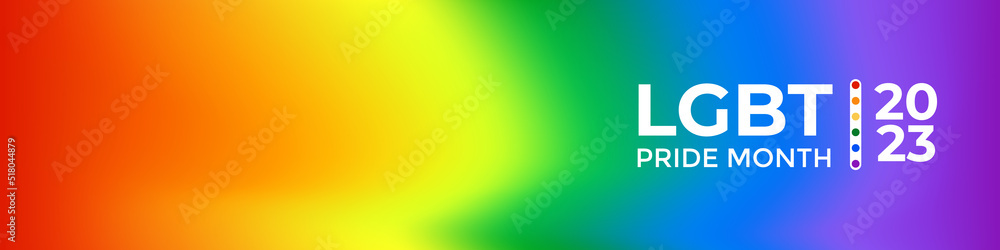 Pride month 2023 horizontal banner with gradient with pride colors flag ...