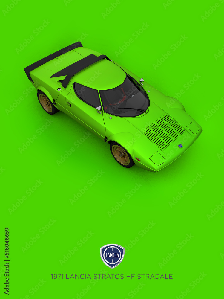 Lancia Stratos HF Stradale car poster Stock Illustration | Adobe Stock