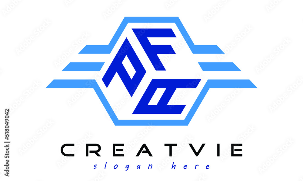 PFA three letter geometrical wings logo design vector template ...