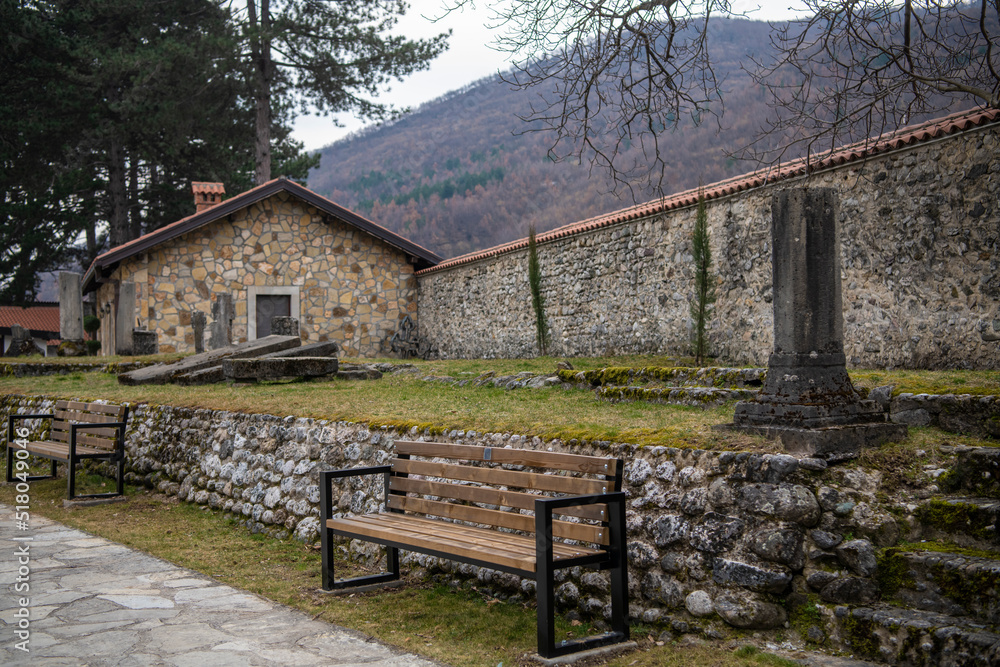 Courtyard or garden of Medieval Monastery and Church Pecka Patrijarsija ...
