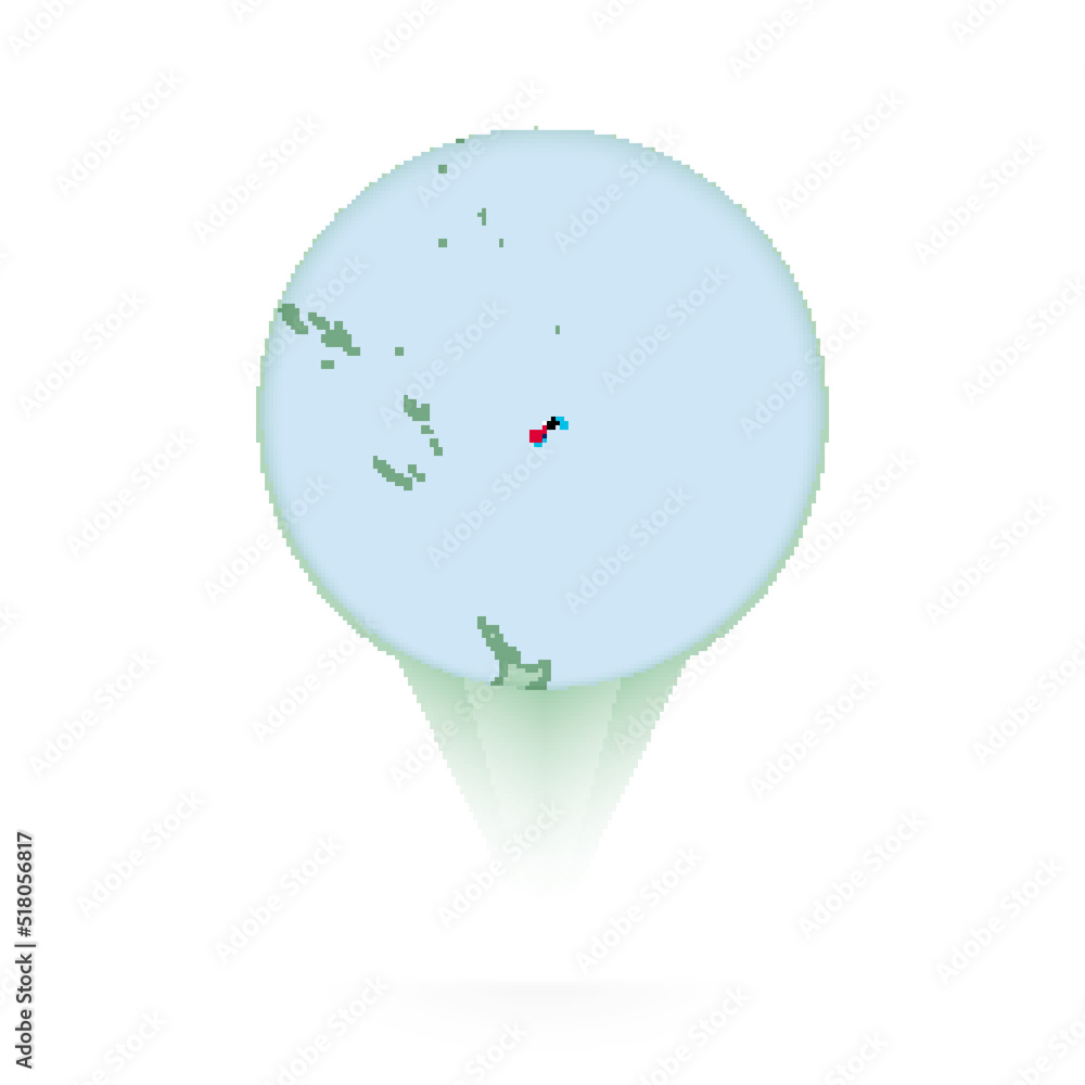 Fiji map, stylish location icon with Fiji map and flag. Stock Vector ...