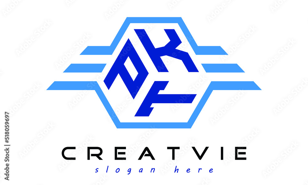 PKT three letter geometrical wings logo design vector template ...